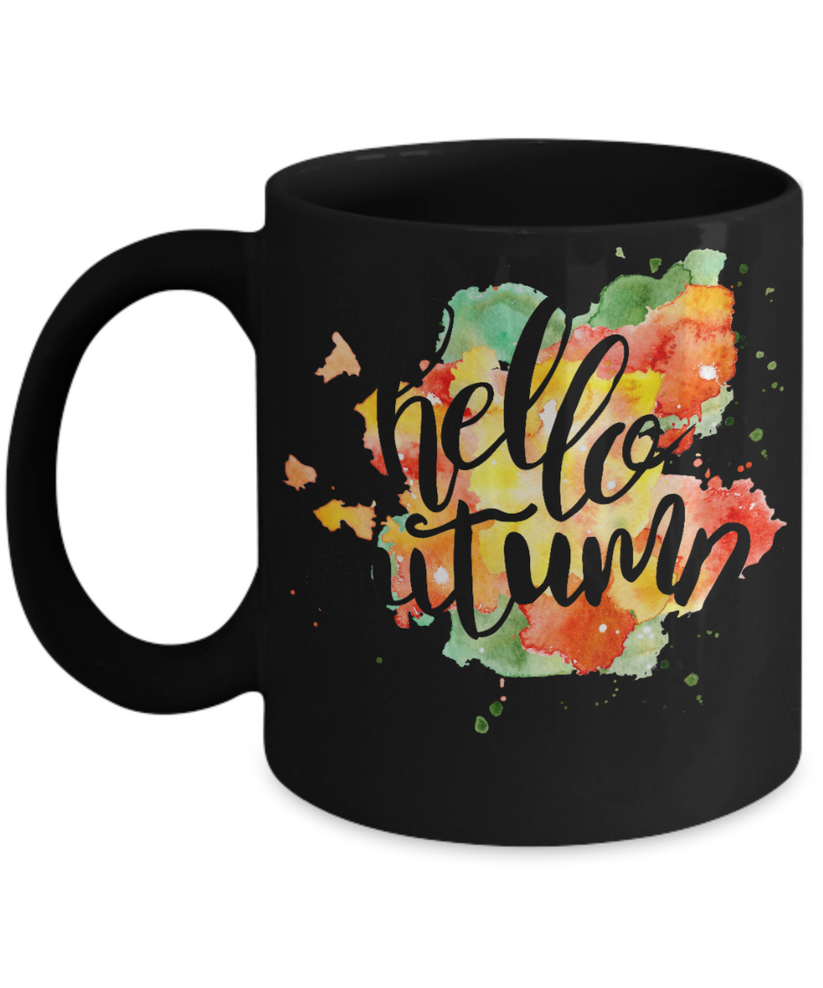 Hello Autumn Coffee Mug Watercolor Motivational Quotes - Premium 11 oz ...